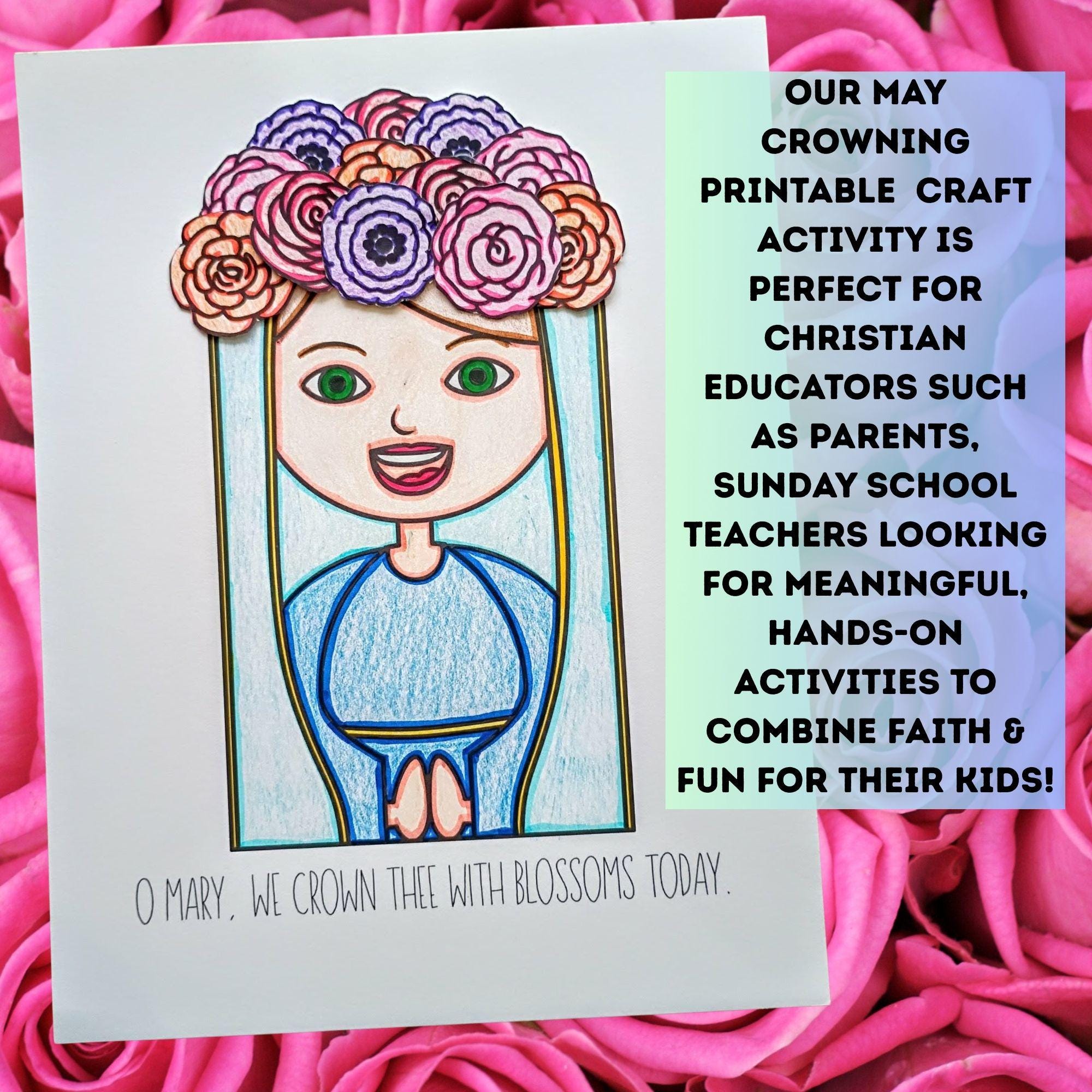 May Crowning Activity, May Crowning Craft, Printable Coloring Catholic ...