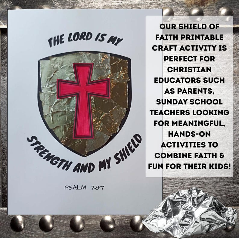 Shield of Faith Printable Craft, Armor of God Scripture Bible Verse ...