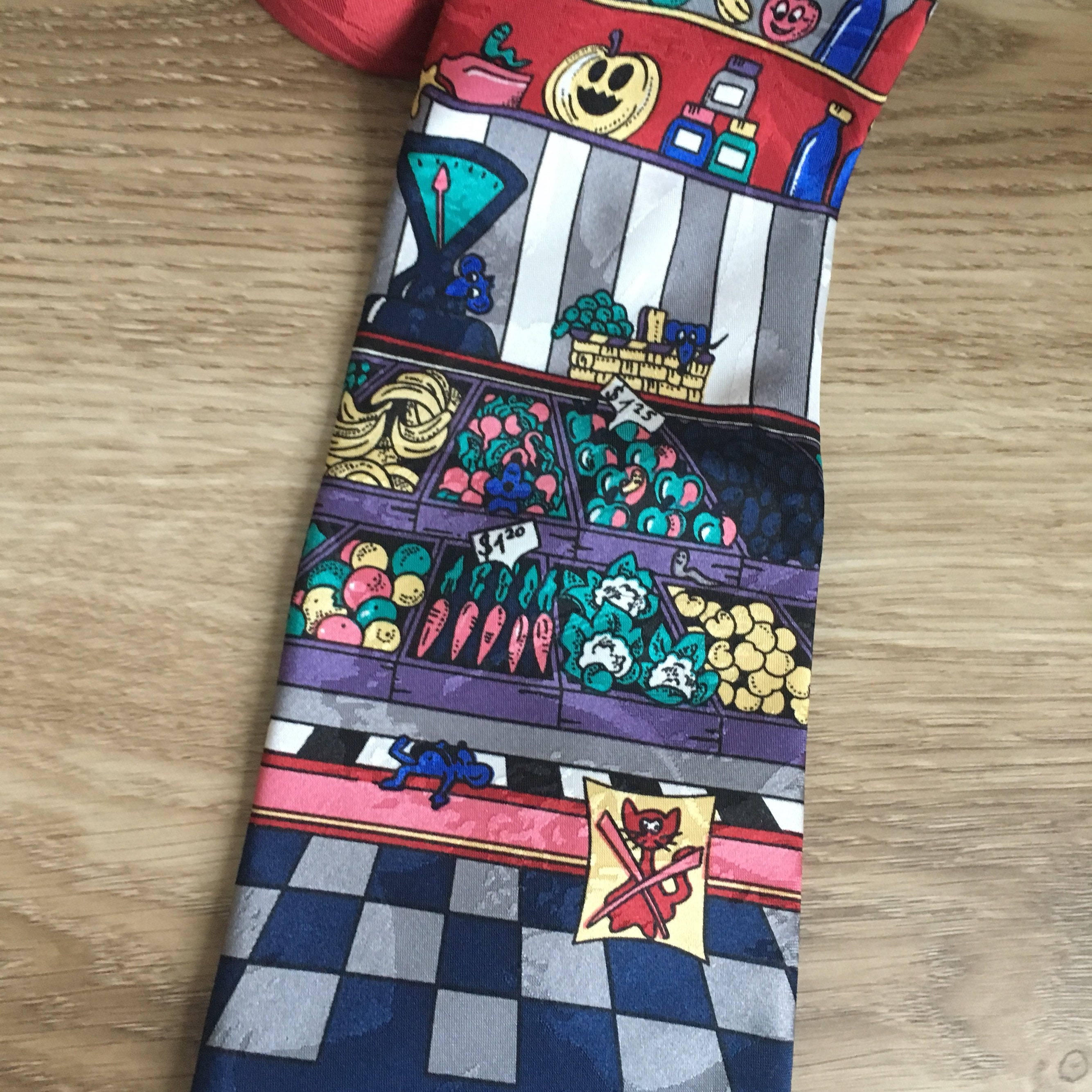 Tutti Fruti Tie by Gitano, 80s Tie, 90s Tie, Fruit Stand, Farmer's ...