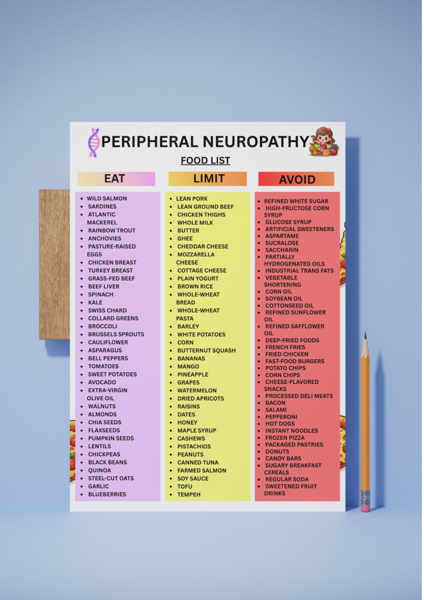 Peripheral Neuropathy Food List PDF | Nerve Pain Relief Diet | Diabetic ...