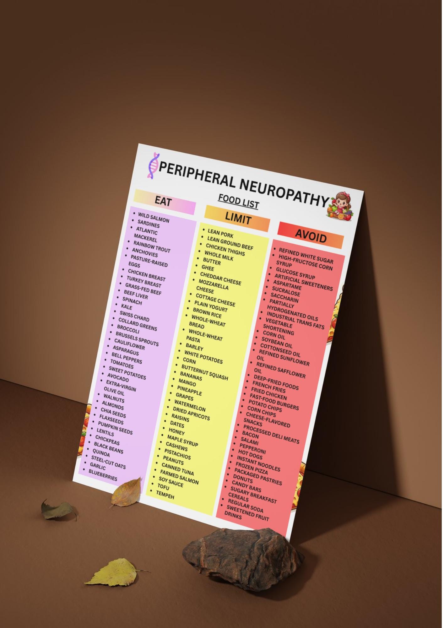 Peripheral Neuropathy Food List PDF | Nerve Pain Relief Diet | Diabetic ...
