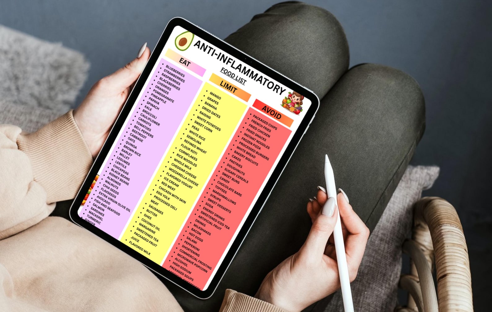 Anti Inflammatory Food List Printable, Reduce Inflammation Foods, Anti ...