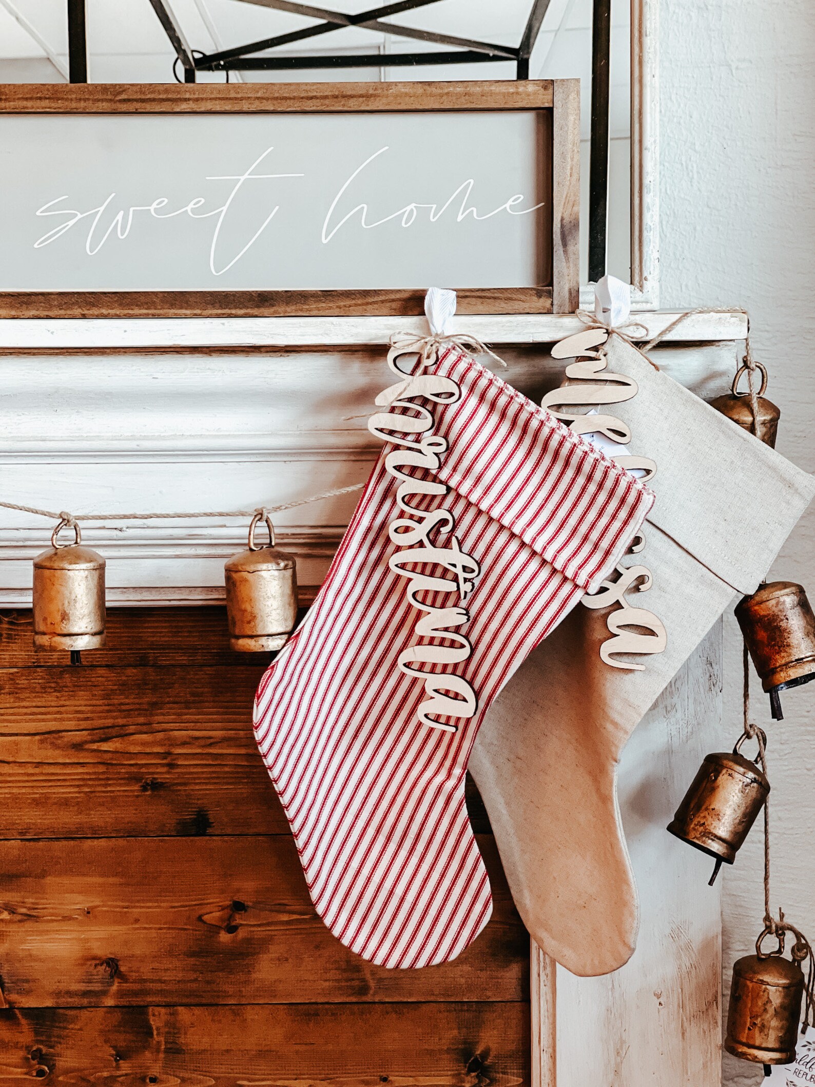 Stocking Tag | Name Cut Out | Name Cut Out in Wood | Stocking Tag Wood ...