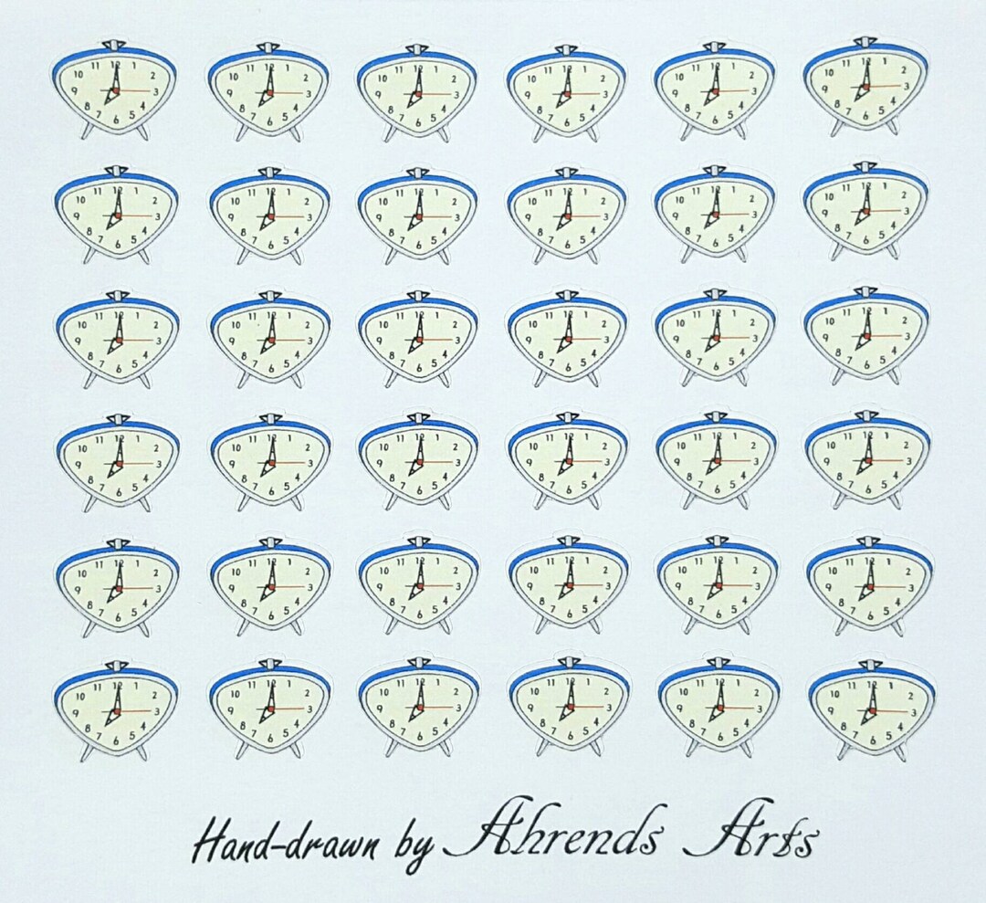 Retro Alarm Clock Planner/journal/bullet Journal Stickers - Etsy