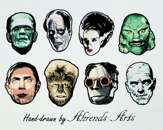 Classic Monsters Sticker Pack - Etsy