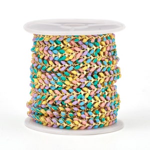 Colorful Enamel Brass Fish Scale Necklace Chain Unwelded, With Enameled ...