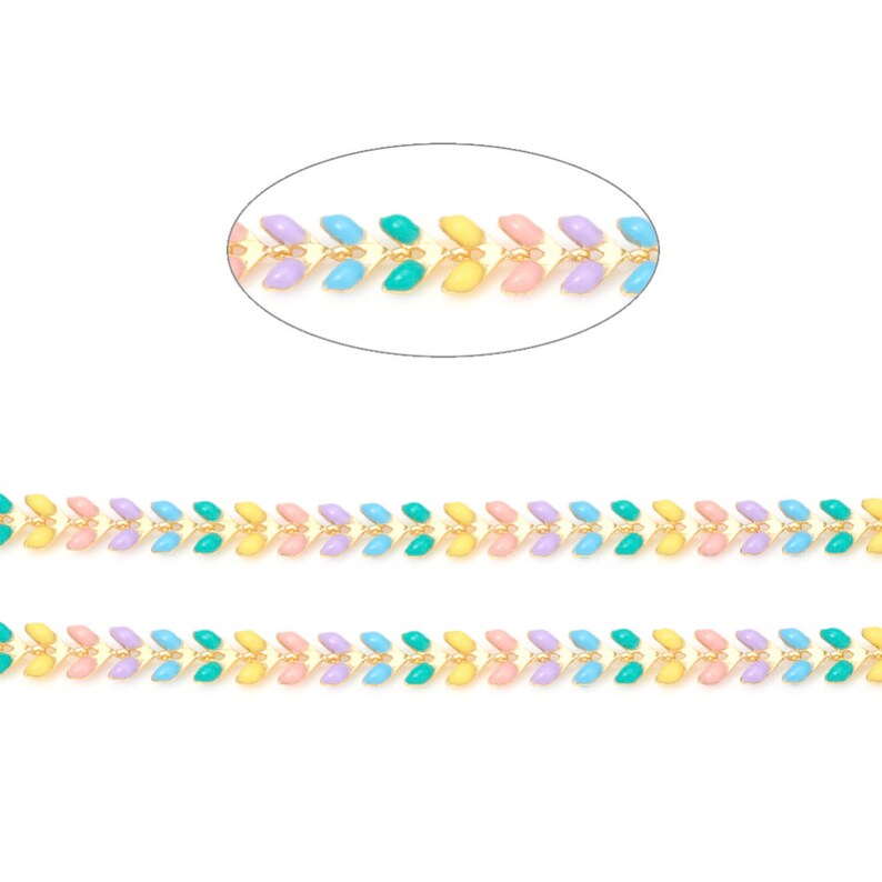 Colorful Enamel Brass Fish Scale Necklace Chain Unwelded - Etsy