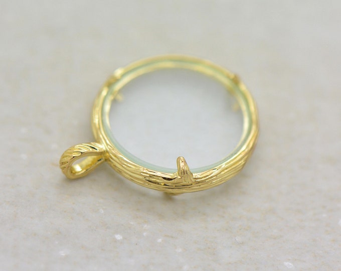 1 DIY SMALL Round Glass Lockets • 24k Gold Dipped • Double Sided Glass ...