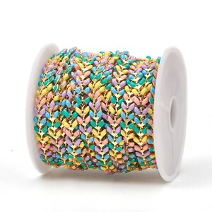 Colorful Enamel Brass Fish Scale Necklace Chain Unwelded, With Enameled ...