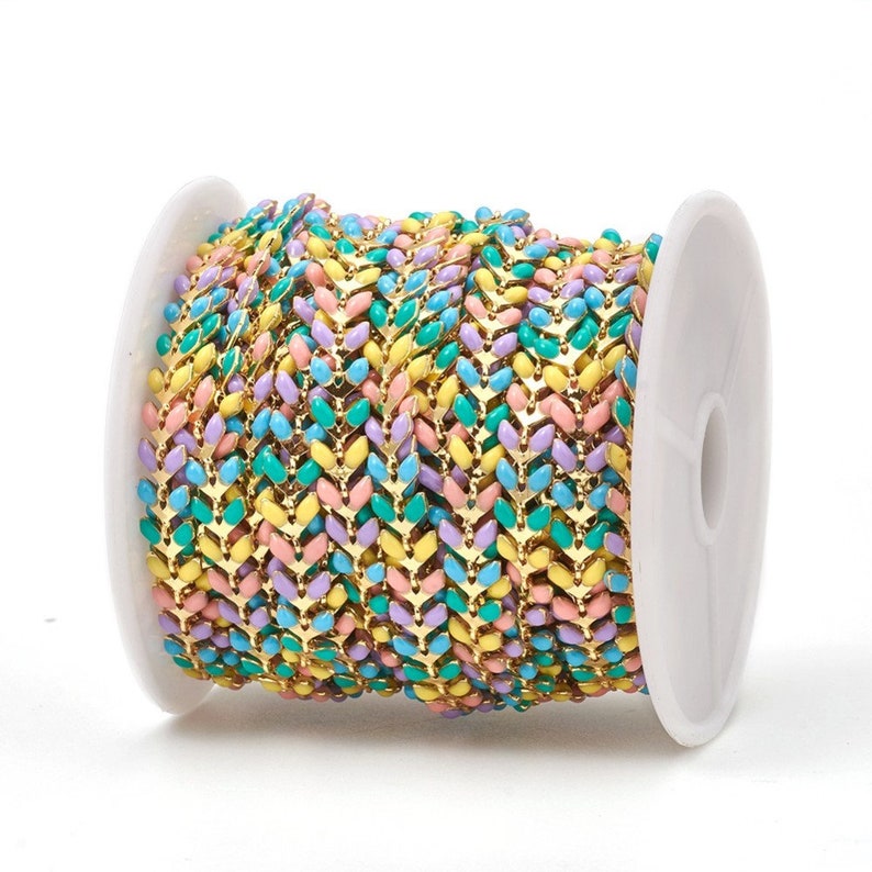 Colorful Enamel Brass Fish Scale Necklace Chain Unwelded - Etsy