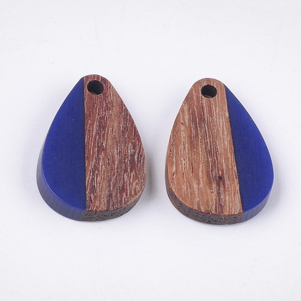 5 Resin & Walnut Wood Tear Drop Pendants Real Sliced Wood - Etsy