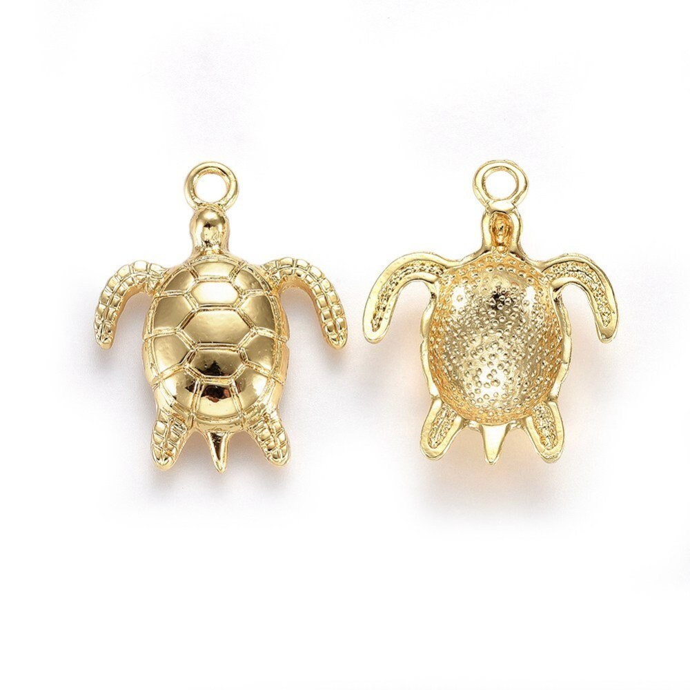 24k GOLD Plated Sea Turtle Charms Turtle Charm Small Turtle | Etsy