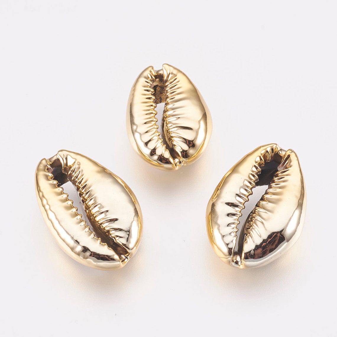 5-REAL Large Snakehead Cowrie Shell With 24k Gold Dipped Bead - Etsy
