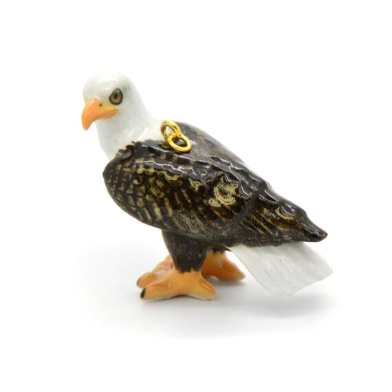Porcelain Bald Eagle Pendant Hand Painted Hand Made Gift | Etsy