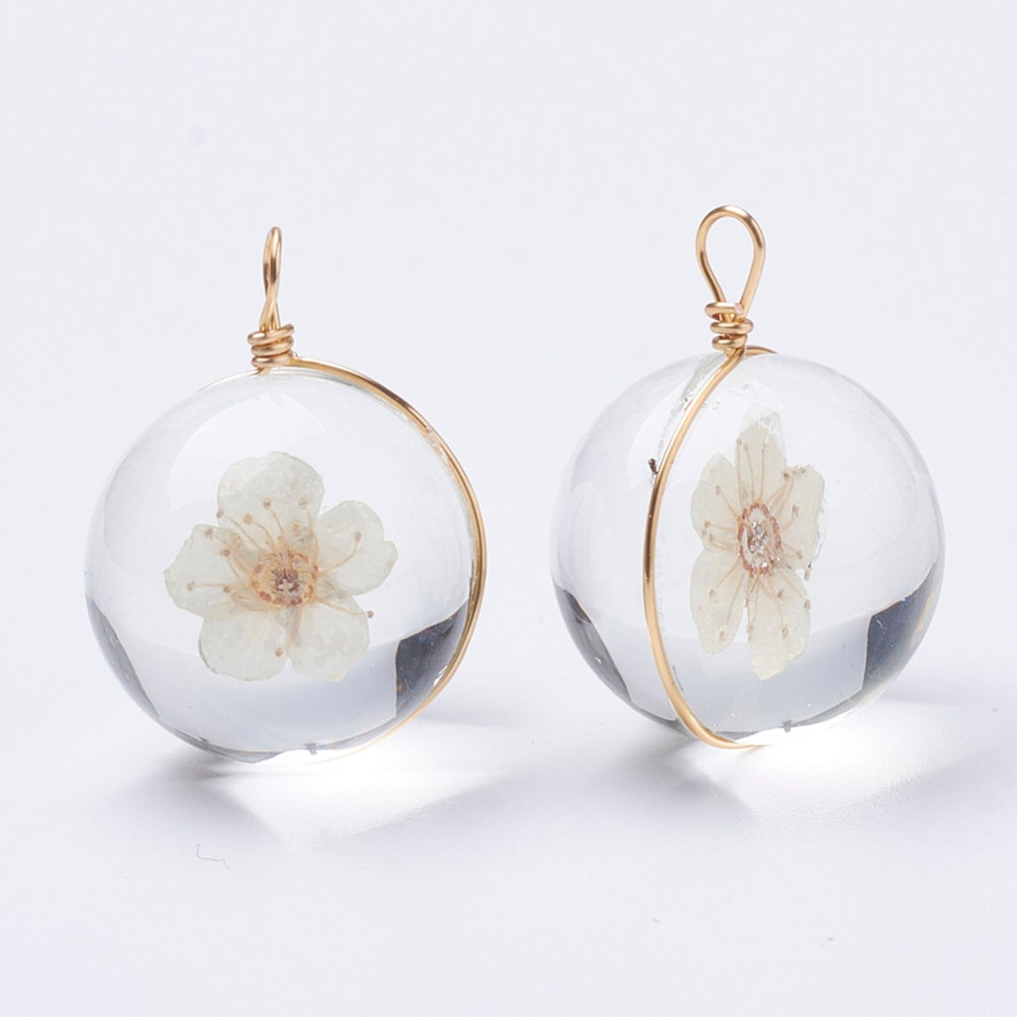 1 Preserved Flower in Glass Pendant Gardening Gift Double - Etsy