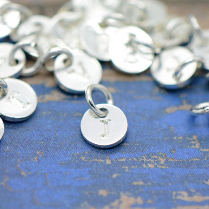 Stamped Monogram Charm PICK ANY LETTER A-Z 6mm Diameter - Etsy