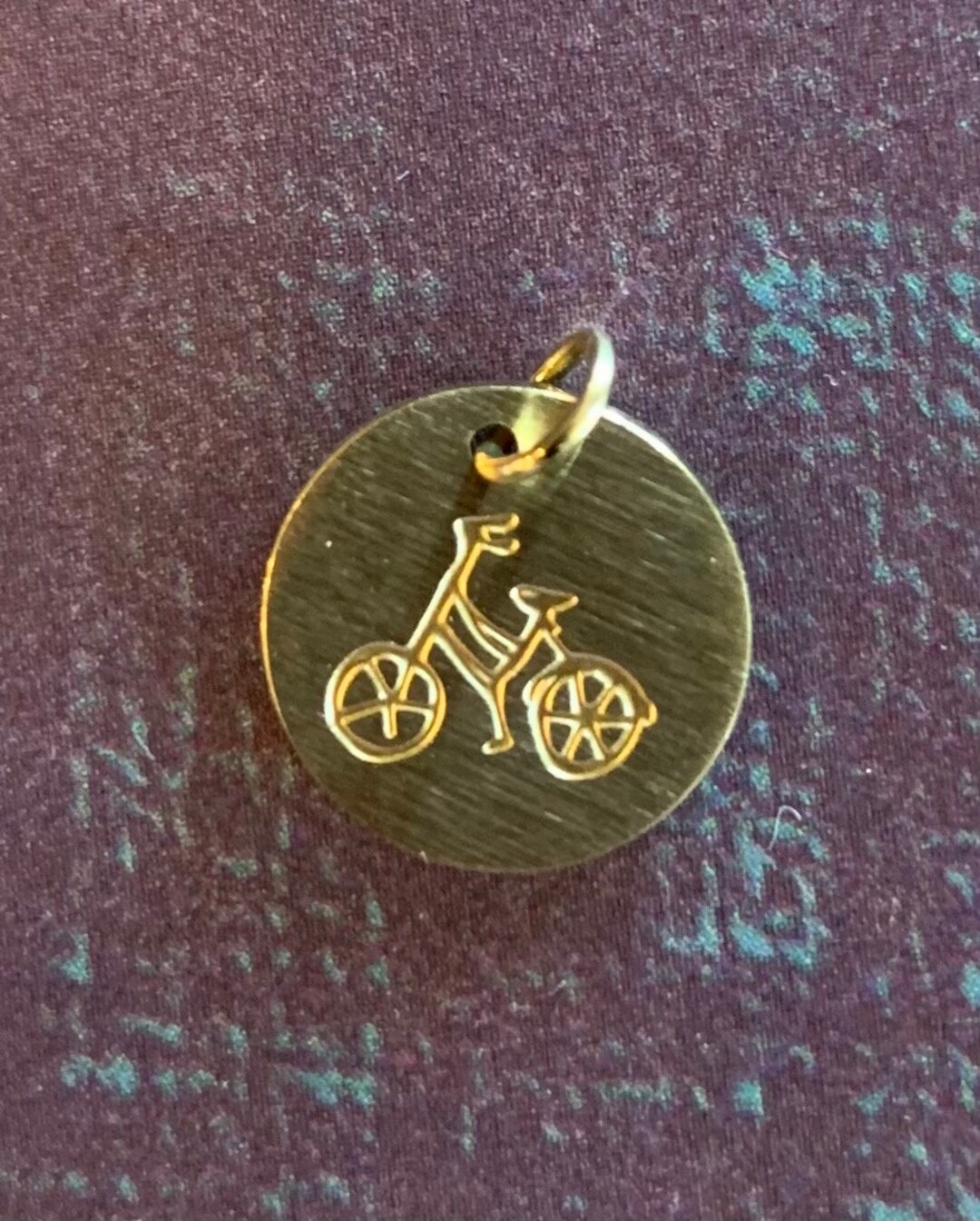 3 - Bike Charms • 24k Gold Brushed Surgical Steel • Engraved on 12 Mm ...