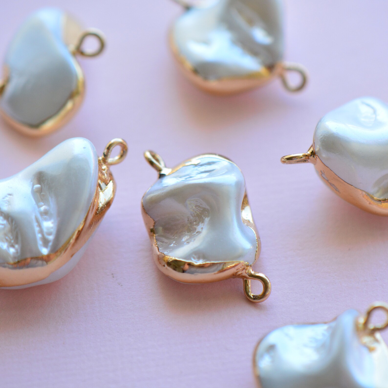 2 Freshwater Shell Link Connector Iron Findings - Etsy