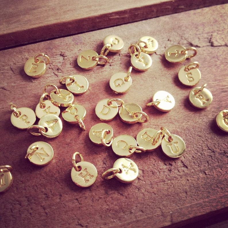 Stamped Monogram Charm PICK ANY LETTER A-Z 6mm Diameter - Etsy