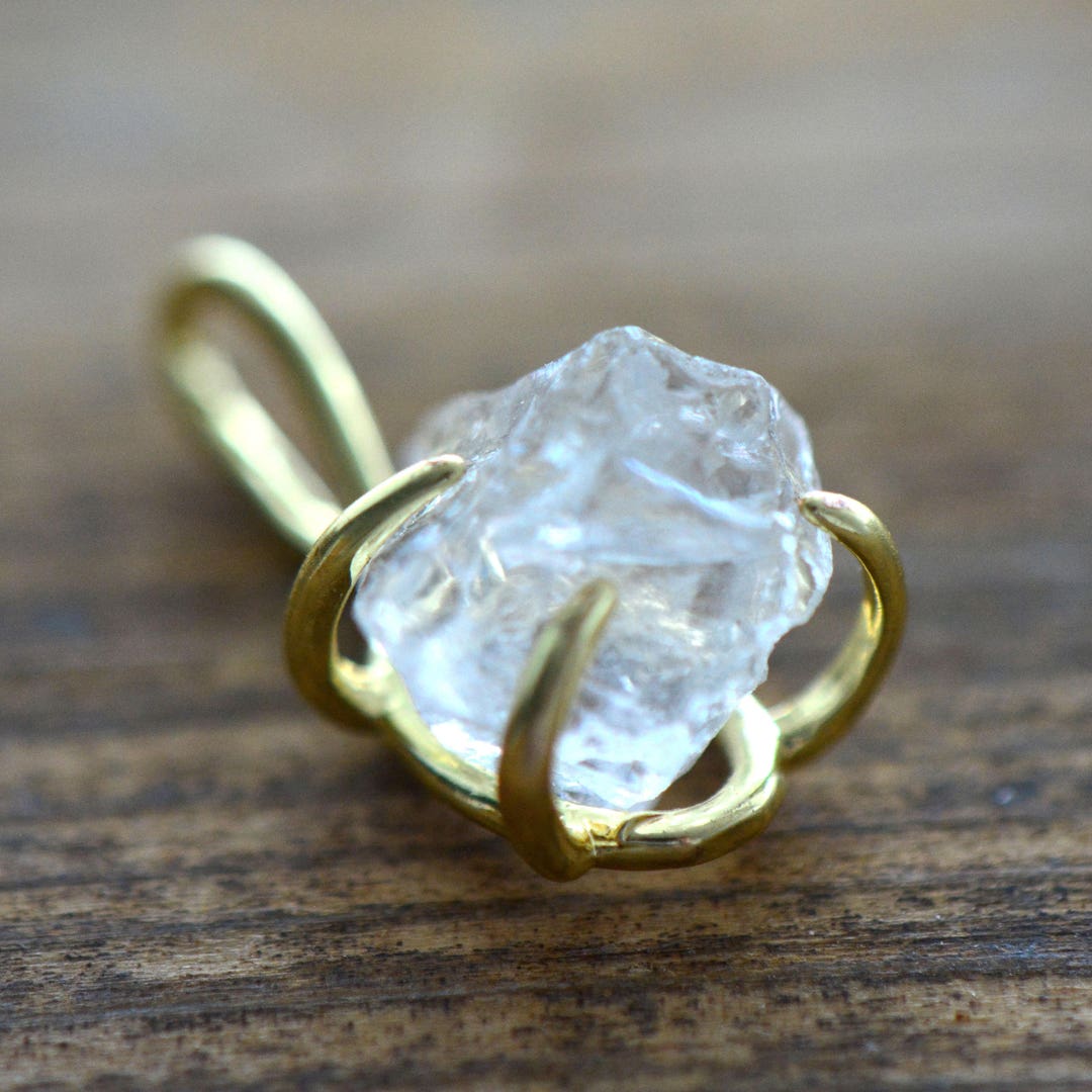 Quartz Rough Cut Crystal Pendant, Rough Gemstone, Crystals Pendant ...