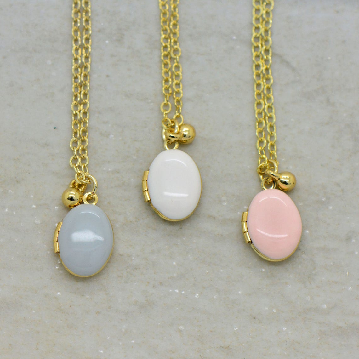 1 Miniature Enamel Locket 10mm Oval Locket Gold Brass - Etsy