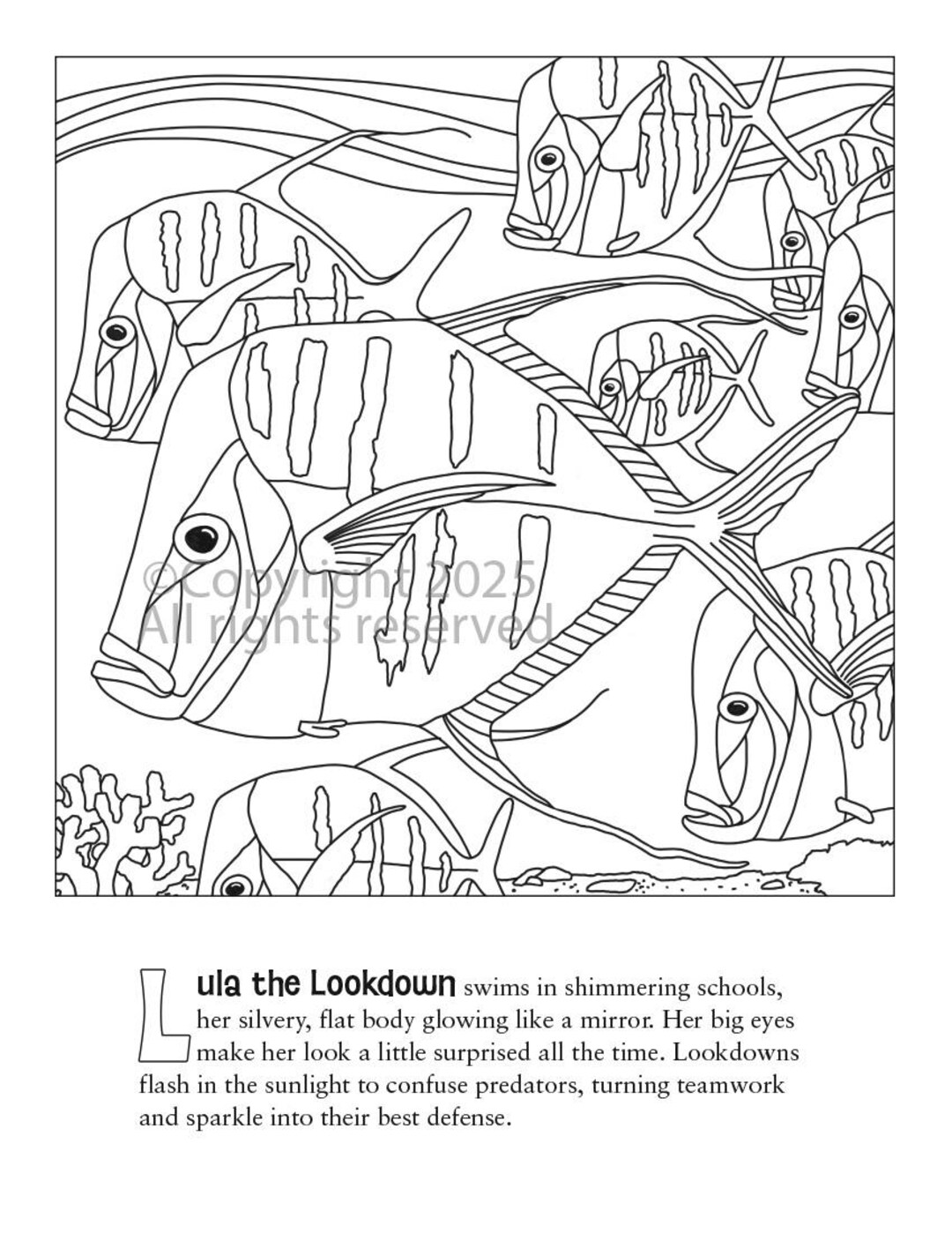 Lockdown Coloring Page – A to Z Costa Rica Coral Reef Animals (digital ...