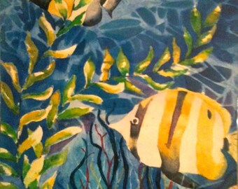 Art Original Watercolor Painting Hawaiian TROPICAL FISH - Etsy