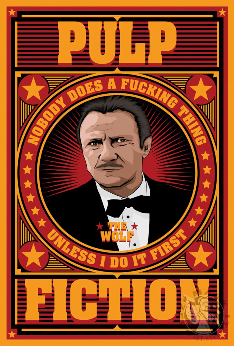 Pulp Fiction: the Wolf Winston Wolfe Movie Poster - Etsy