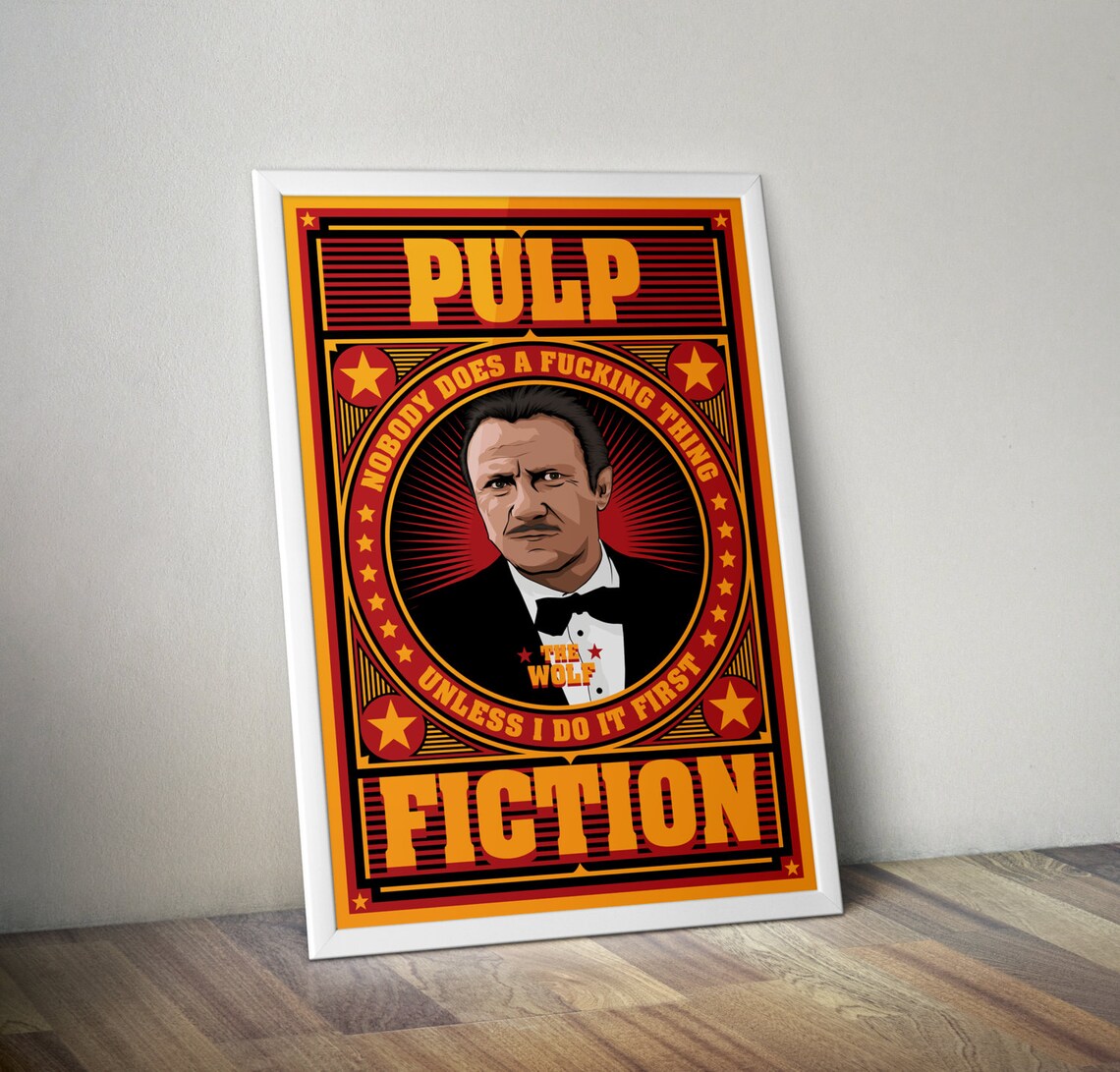 Pulp Fiction: the Wolf Winston Wolfe Movie Poster | Etsy