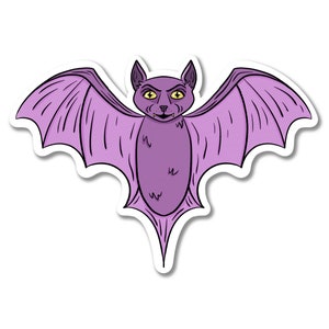Purple Bat Horror Cute Spooky Halloween Cryptid Vampire Matte Vinyl ...