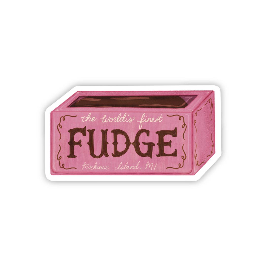 Mackinac Island Fudge Sticker: Illustrated Vintage Americana Travel ...