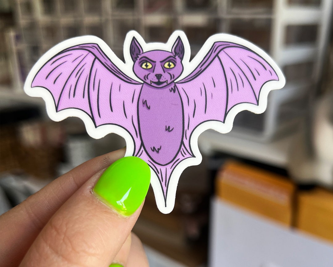 Purple Bat Horror Cute Spooky Halloween Cryptid Vampire Matte Vinyl ...