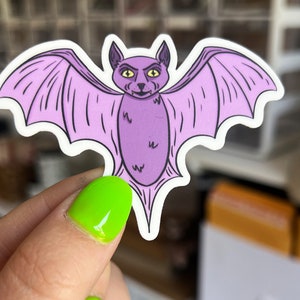 Purple Bat Horror Cute Spooky Halloween Cryptid Vampire Matte Vinyl ...