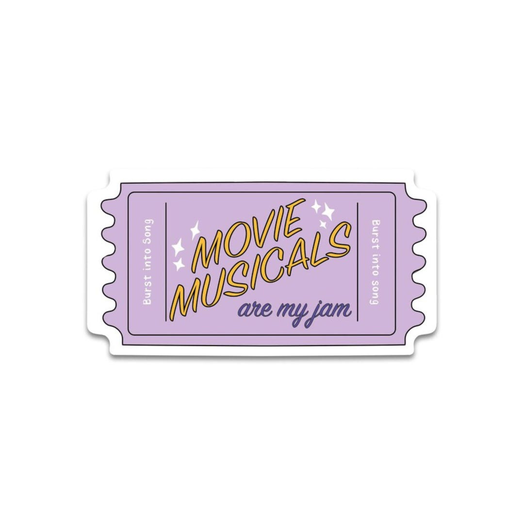 Movie Musicals Sticker Purple Ticket Stub for Musical Fans Purple Decal ...