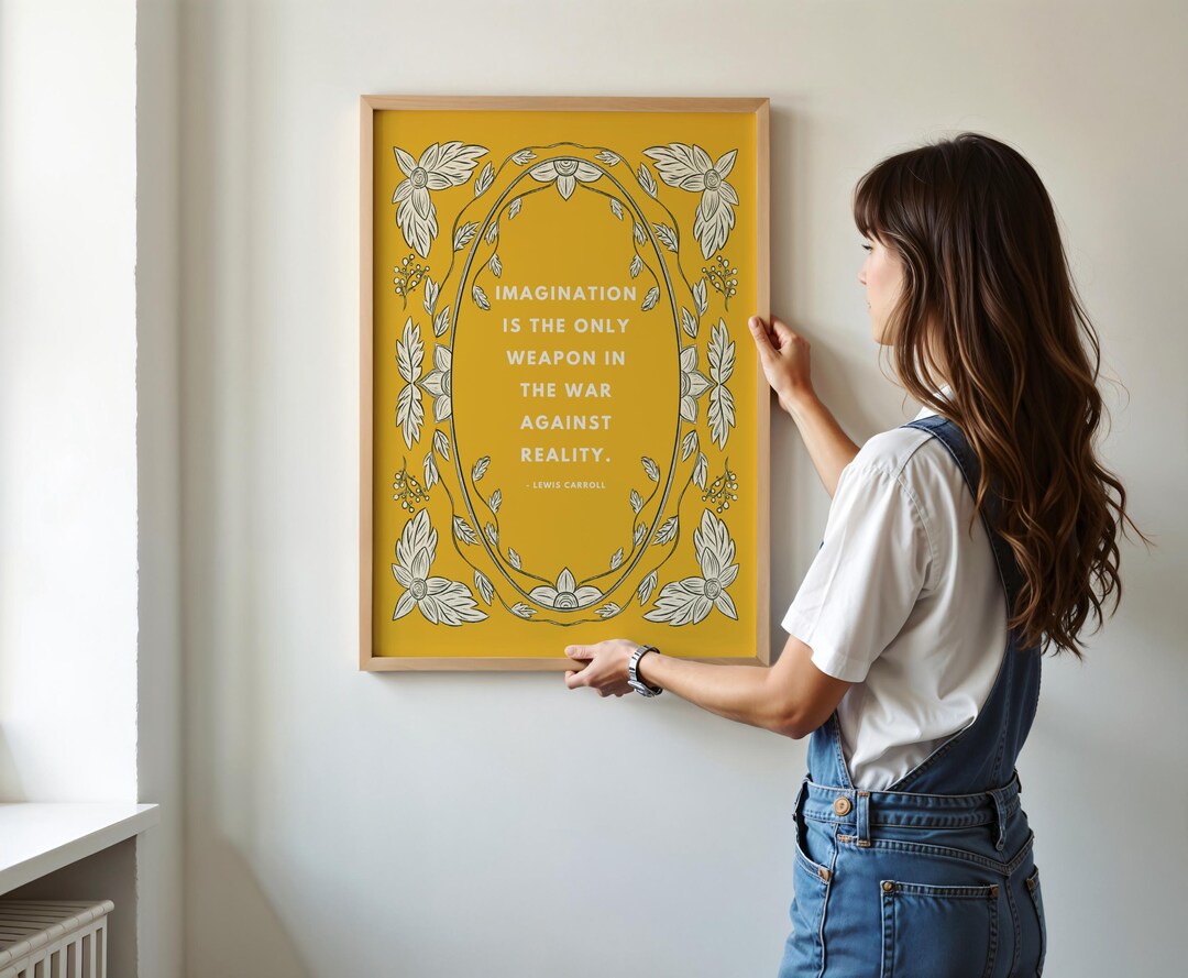 Literary Quote Art Print Lewis Carroll Imagination Wall Art Instant ...