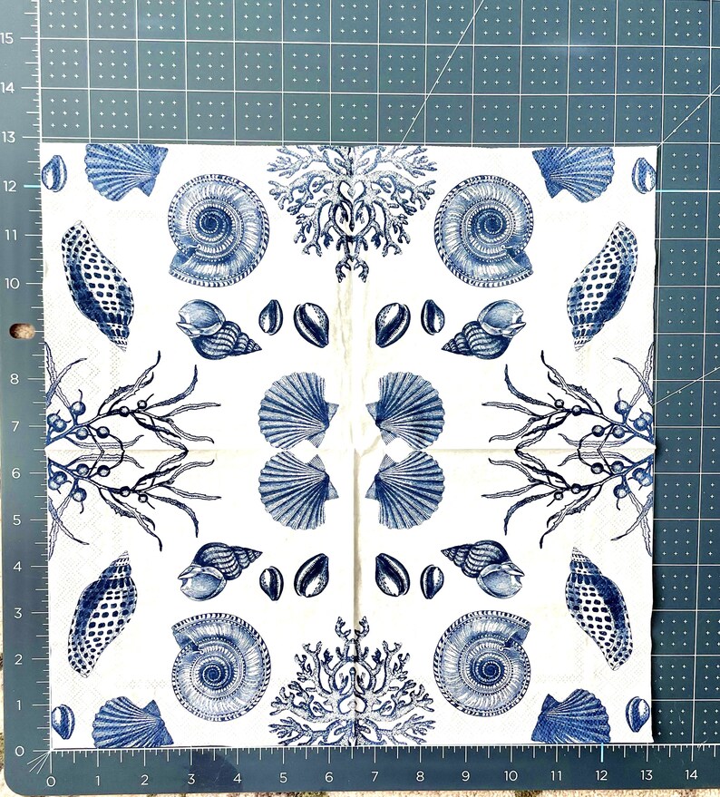 Seashell Decoupage Napkin, Beach Decoupage Paper Napkin, Seashell Decor ...