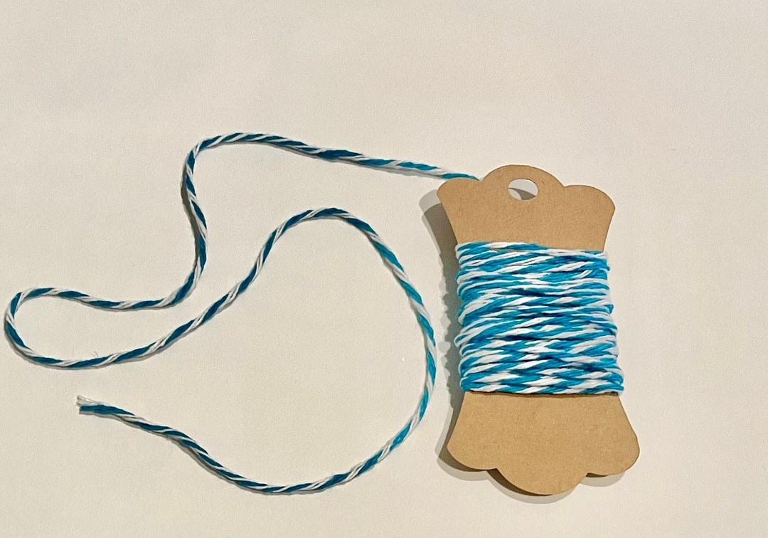 Scrapbook Twine Yarn 10 Yds Turquoise White Mixed Media - Etsy