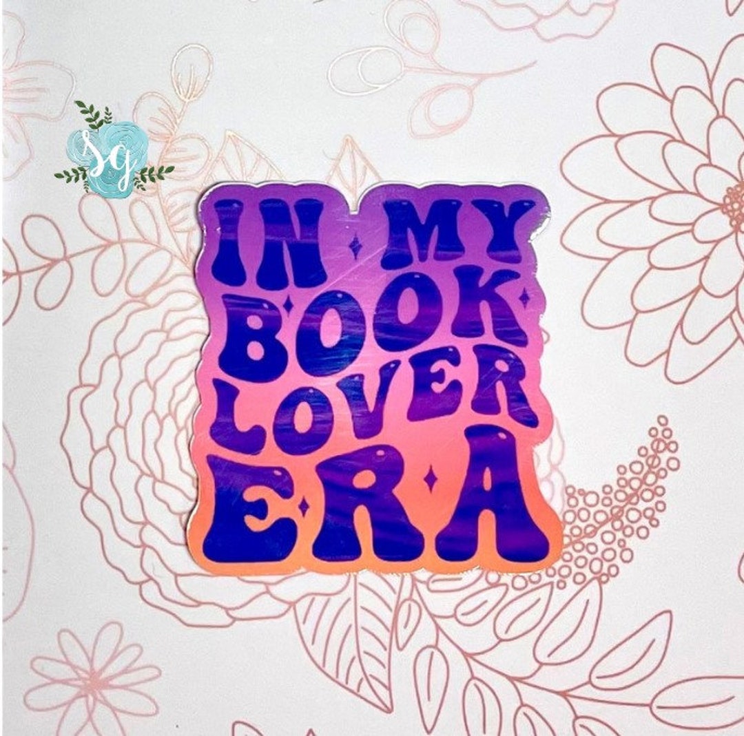 Book Lover ERA Sticker, Teacher Gift Sticker, Trendy, Retro Groovy Text ...