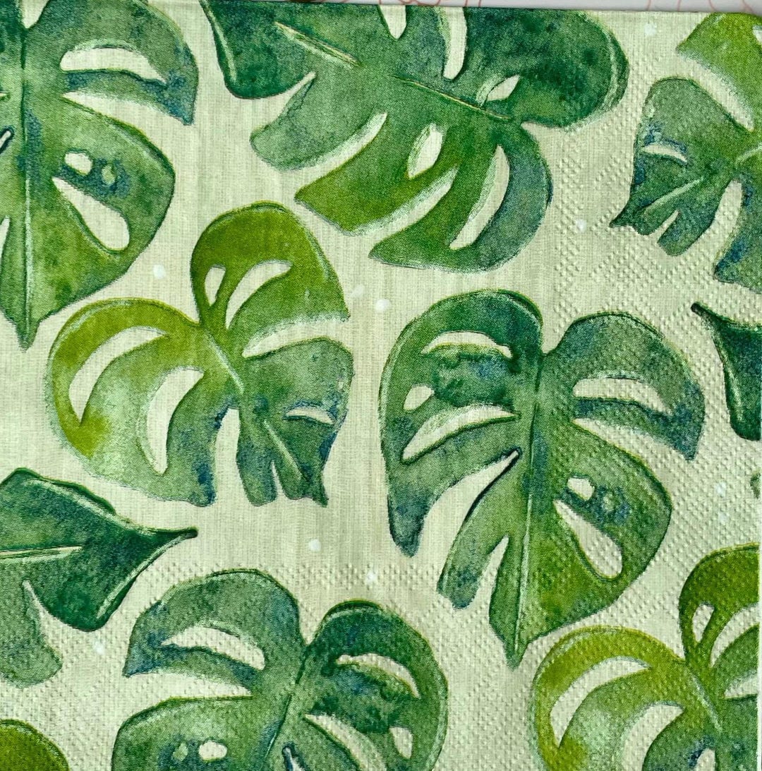 Palm Tree Decoupage Napkin, Beach Theme Paper Napkin, Palm Leaves Decor ...
