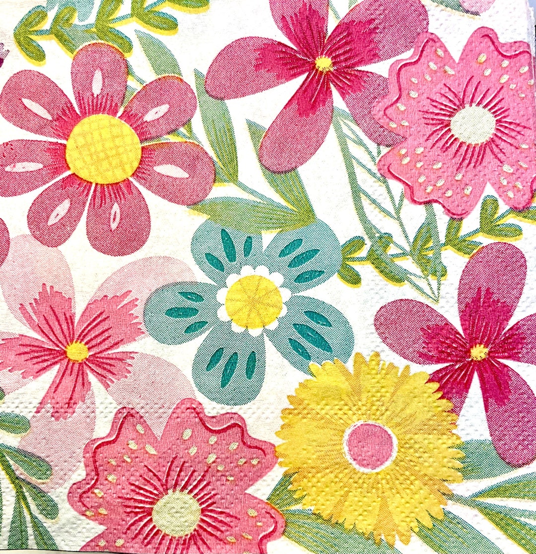 Floral Decoupage Napkins, Bulk Floral Napkins, Spring Decoupage Paper ...