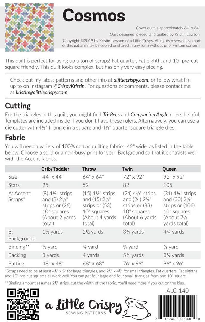 Cosmos Star Quilt Pattern--instant Download PDF - Etsy