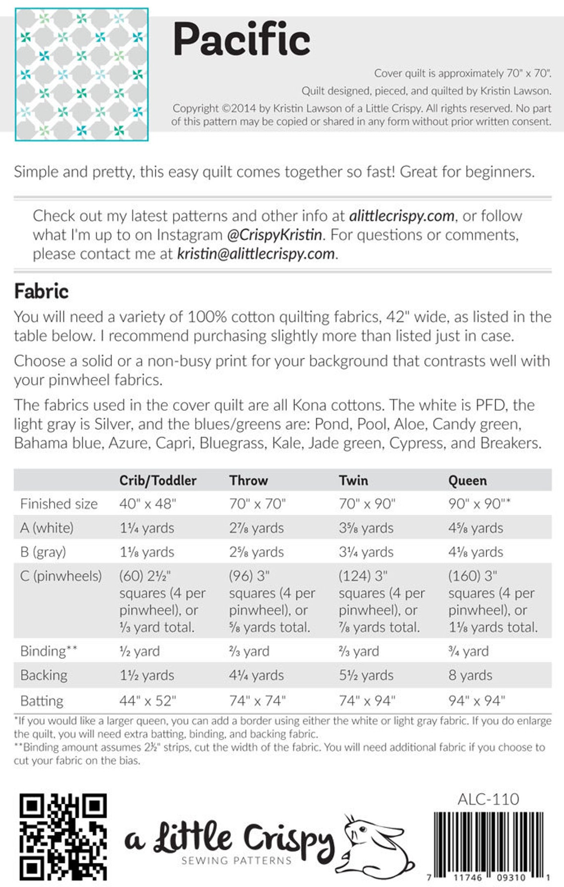 Pacific Quilt Patterninstant Download PDF - Etsy