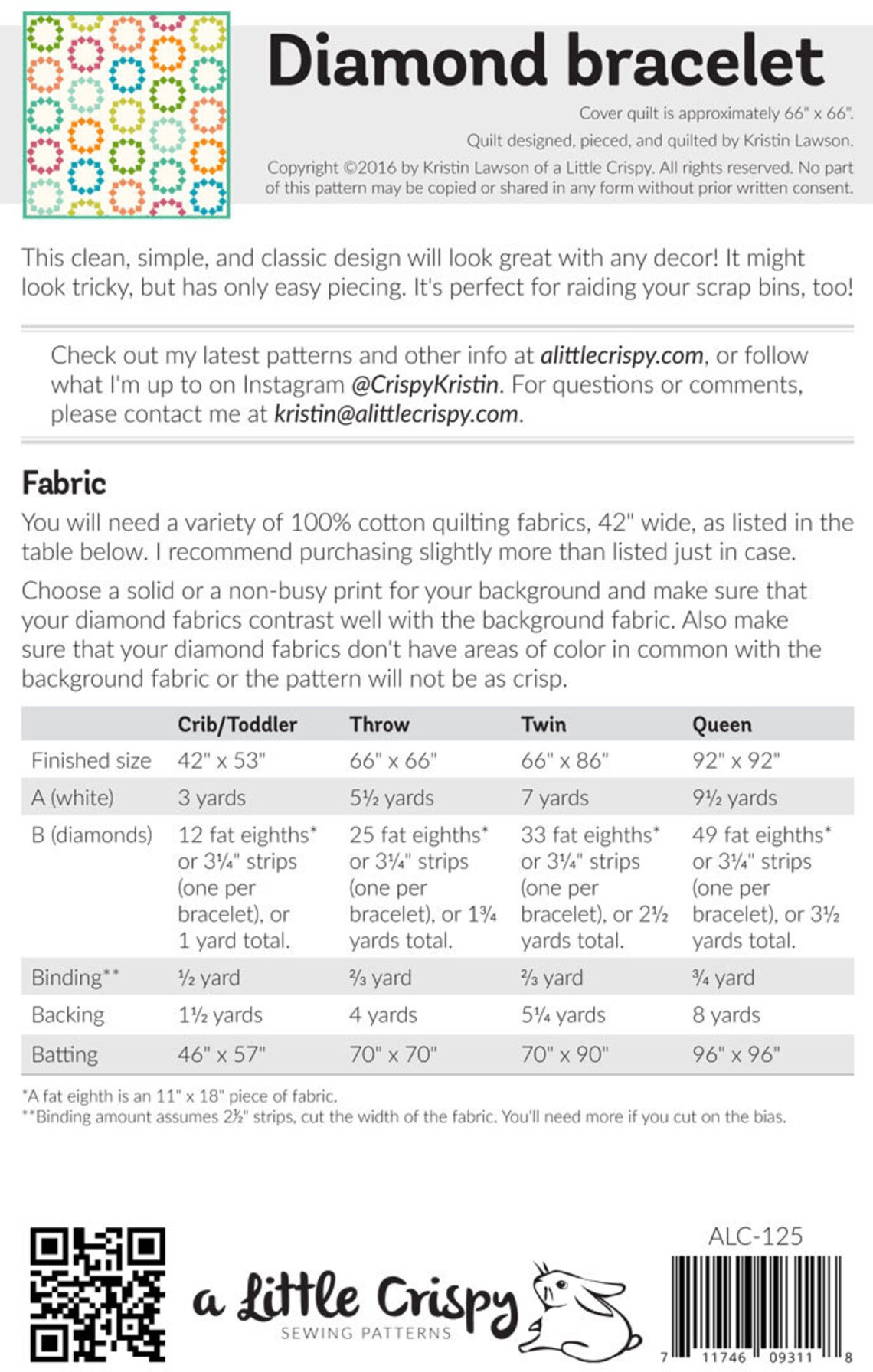 Diamond Bracelet Quilt Patterninstant Download PDF - Etsy