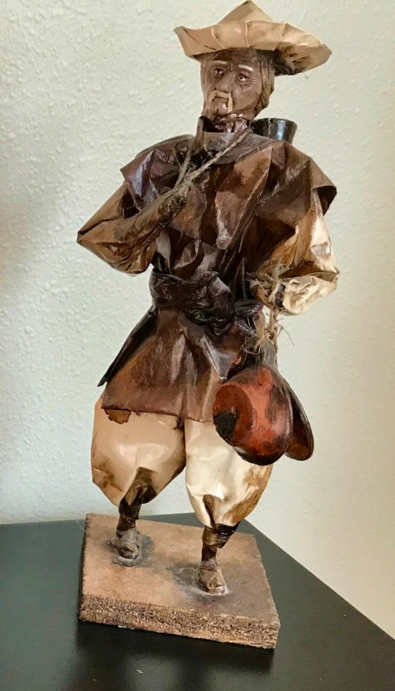 Rare Mexican Folk Art Papier-mâché Merchant Figure With Miniature ...
