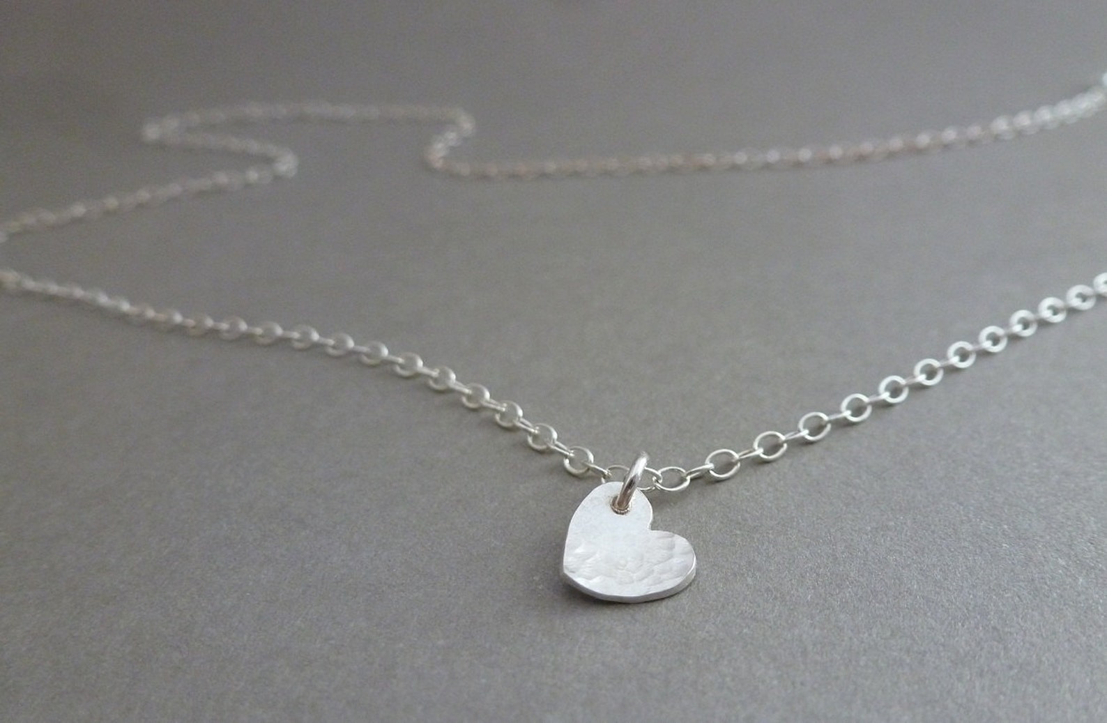 Silver Heart Necklace Solid Sterling Silver Tiny Small Heart | Etsy