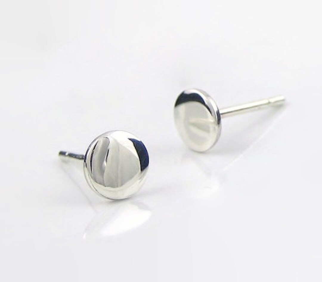 Silver Circle Studs 925 Solid Sterling Silver Small Modern - Etsy