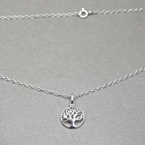 Silver Tree of Life Necklace - Solid Sterling Silver 925 Pendant Charm ...