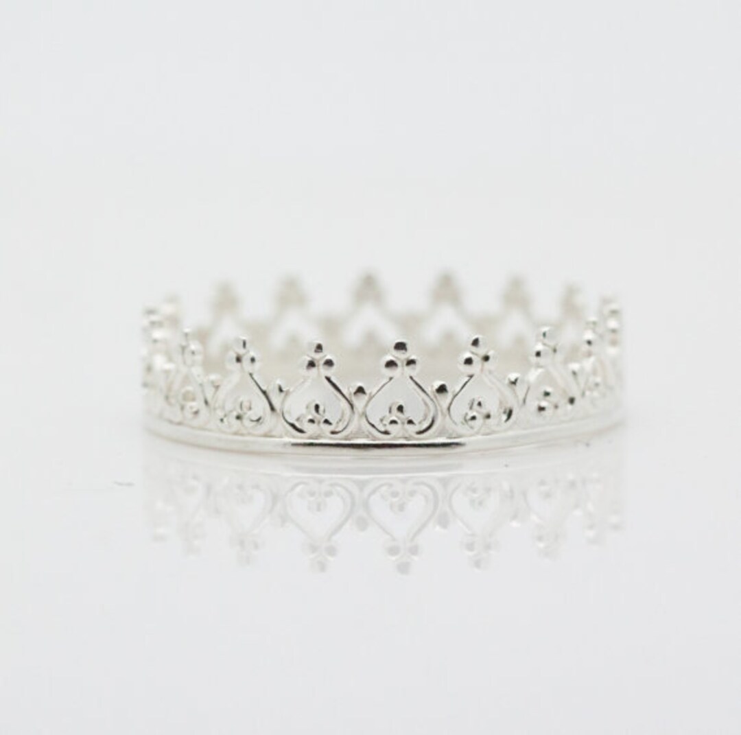 Silver Crown Ring - 925 Sterling Silver Queen Princess Ring Handmade ...