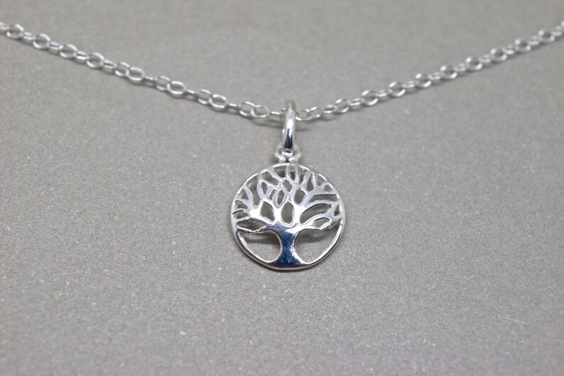 Silver Tree of Life Necklace - Solid Sterling Silver 925 Pendant Charm ...