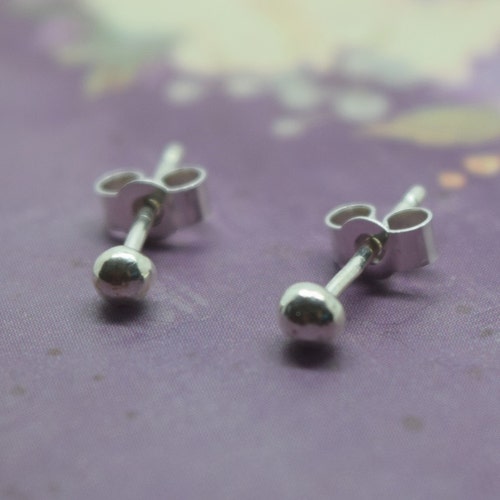 Silver Circle Studs 925 Solid Sterling Silver Small Modern - Etsy UK